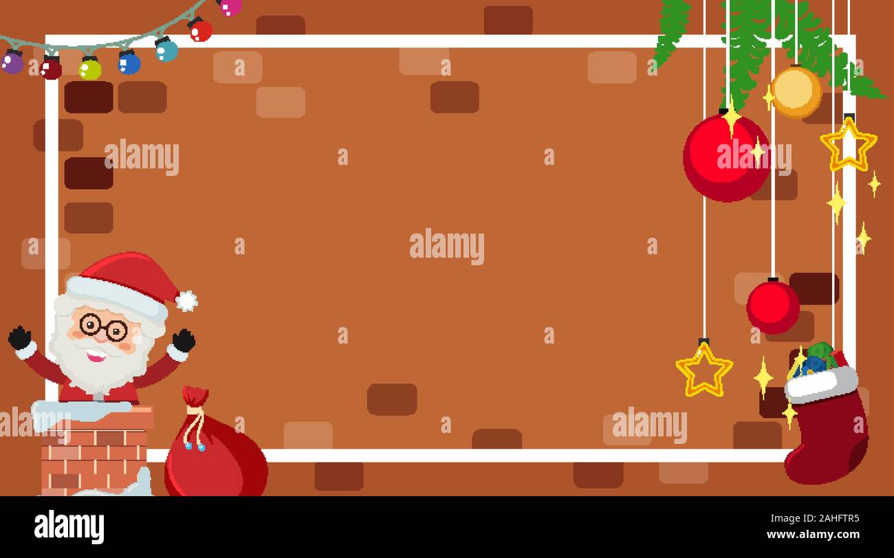 Border template with christmas theme background illustration Stock ...