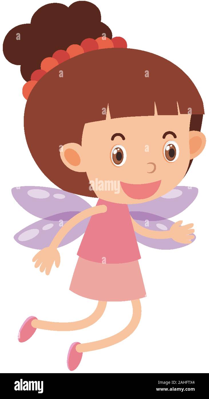 Single character of cute fairy on white background illustration Stock ...