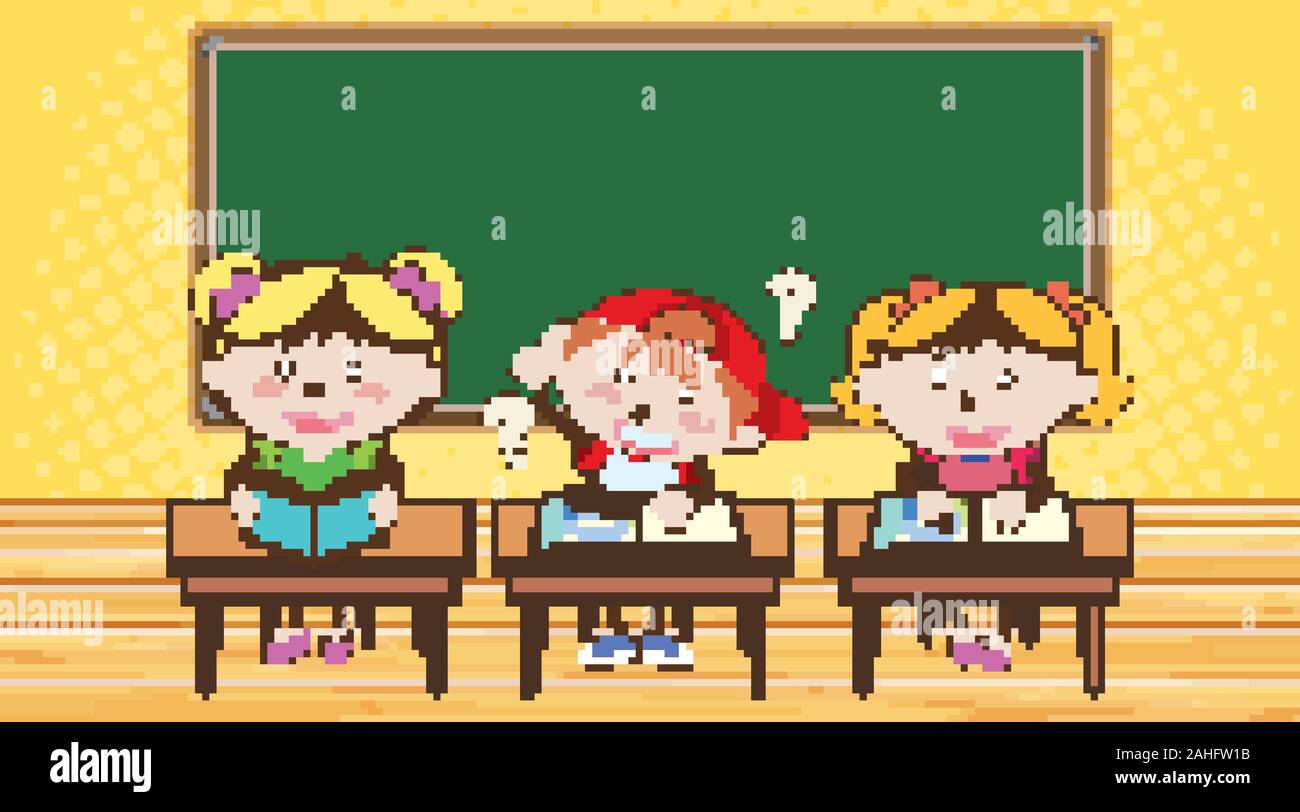 Primary school students reading Stock Vector Images - Alamy