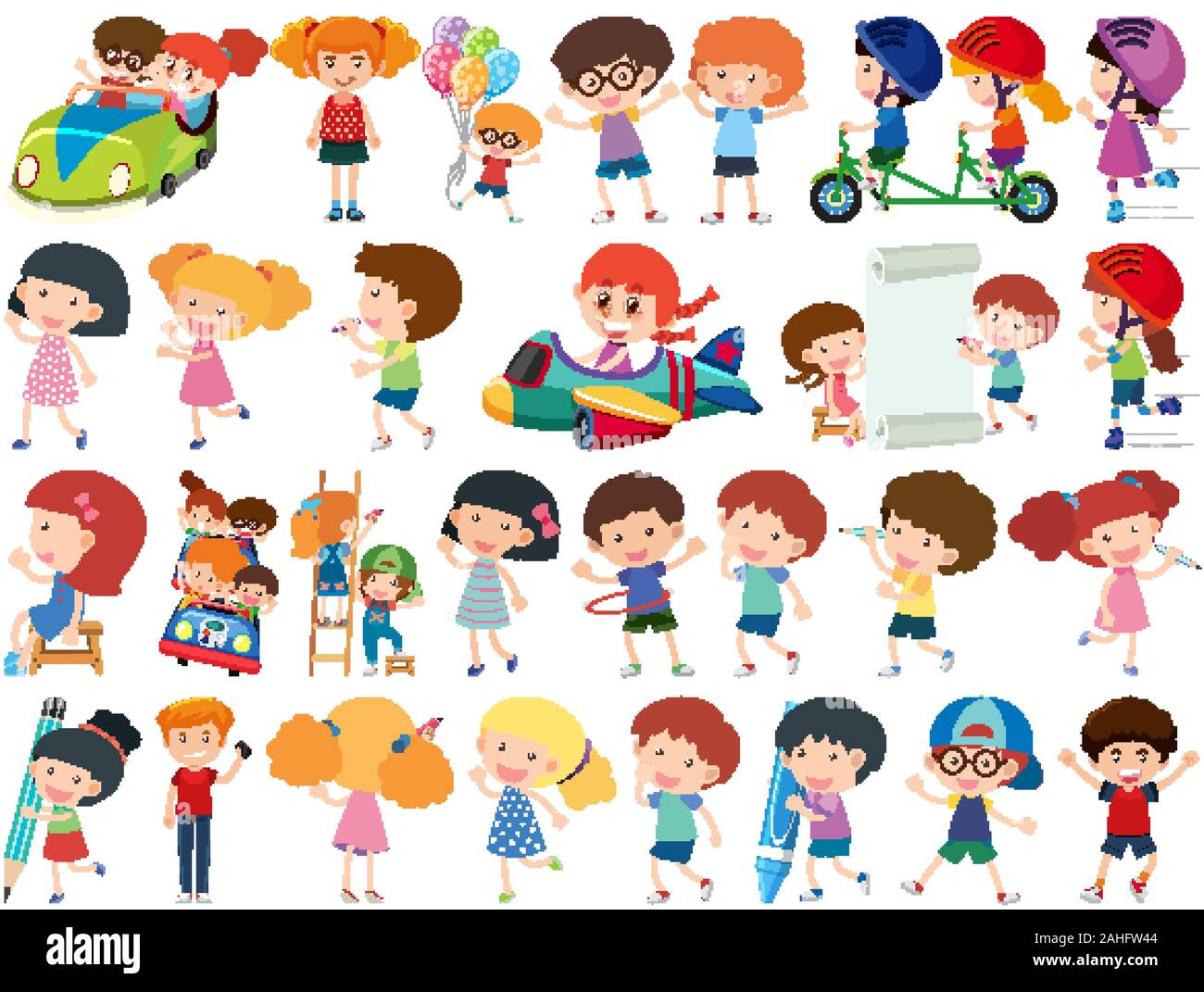 Large set of isolated objects of many kids illustration Stock Vector ...