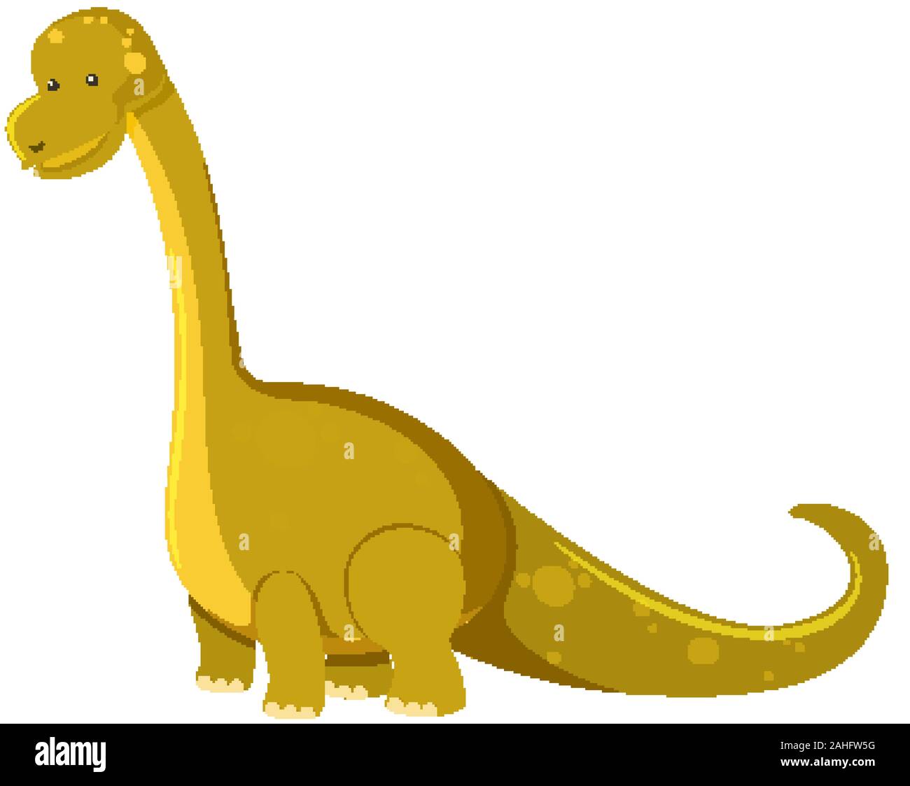 Single picture of brontosaurus in yellow illustration Stock Vector ...