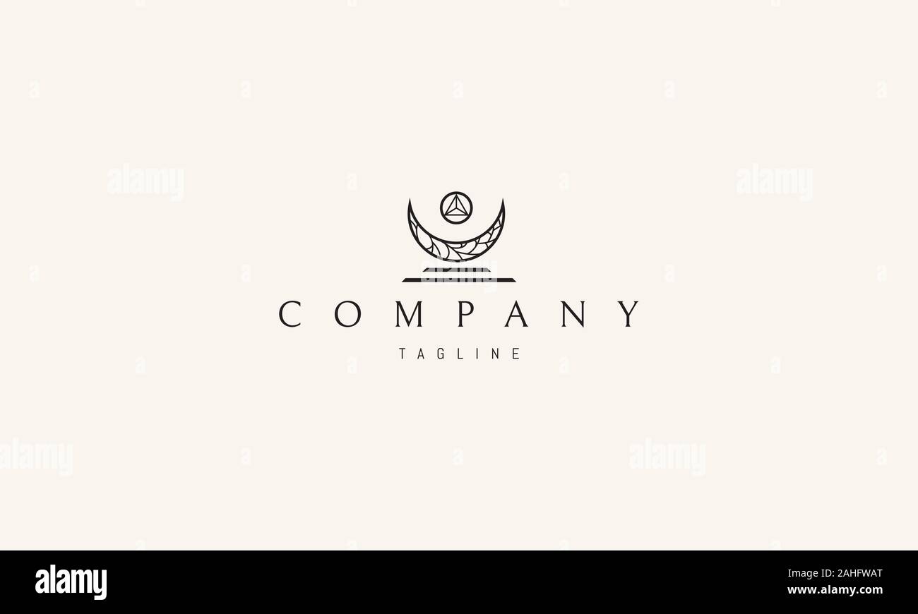 Vector logo on which an abstract image of an inverted moon Stock Vector ...