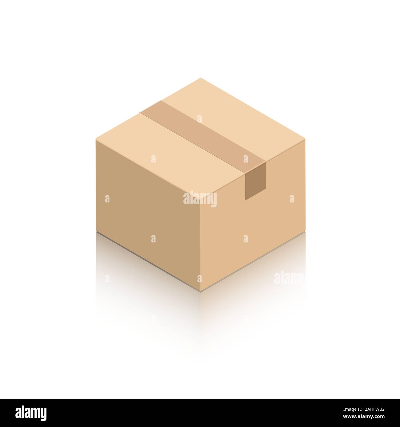 A model of a miniature cardboard box in the version with a closed lid ...