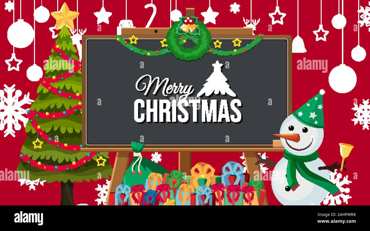 Border template with christmas theme background illustration Stock ...