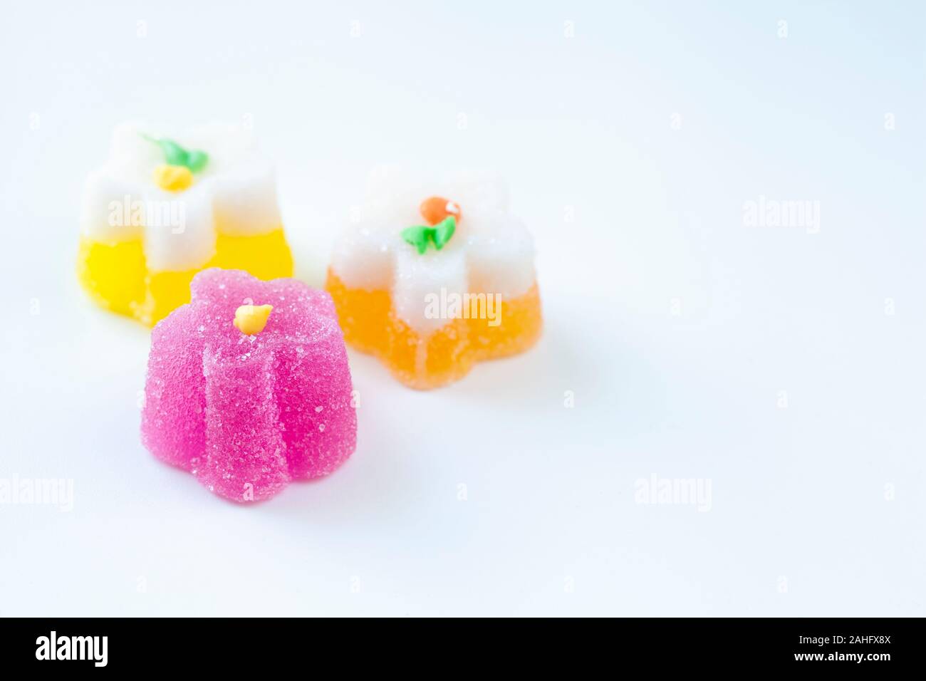 Fruit Shaped Jellies group isolated on white Stock Photo - Alamy