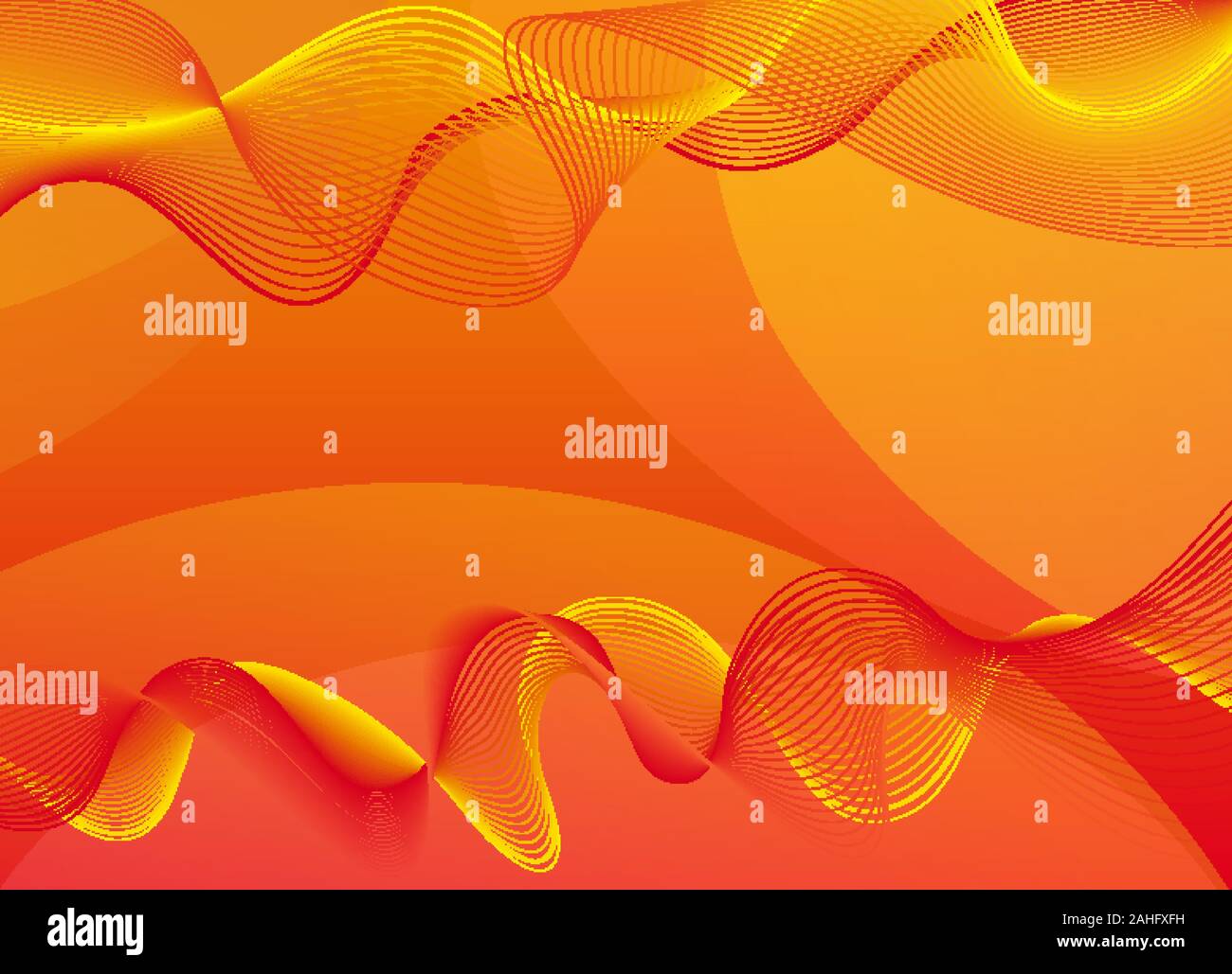 Background template design with orange waves illustration Stock Vector ...