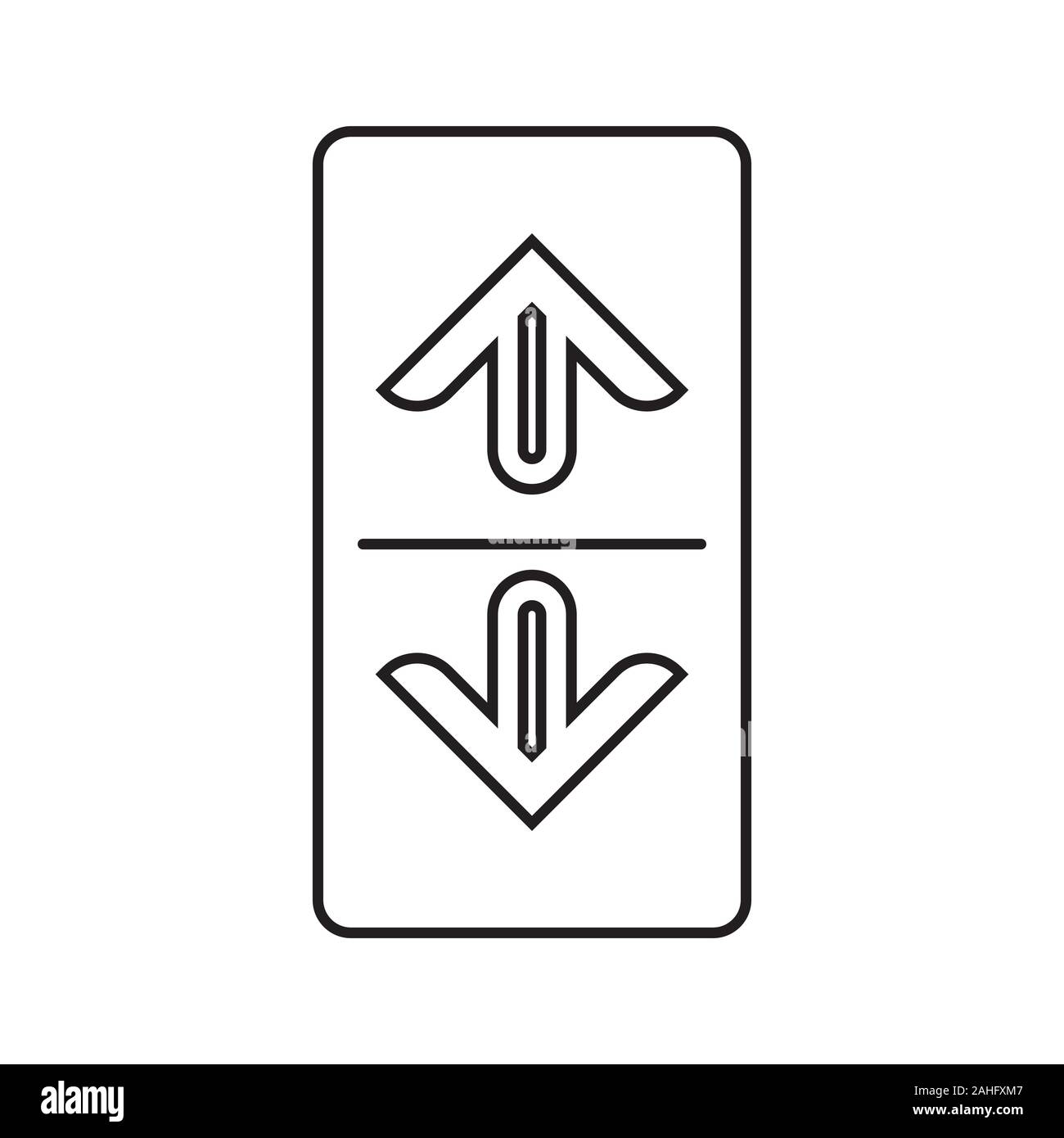 Elevator or lift buttons icon. Up and down elevator buttons. Vector ...