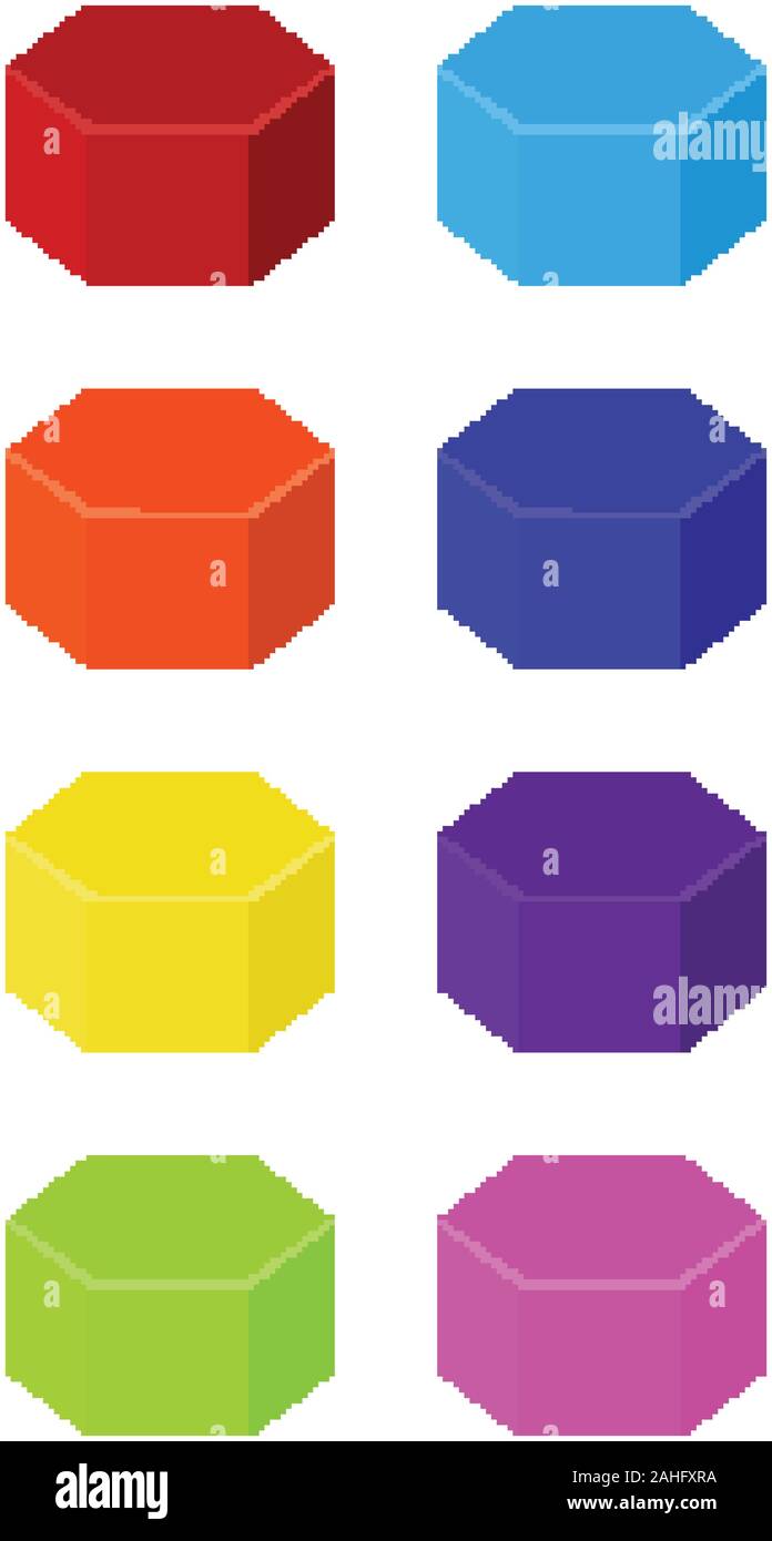 Set of hexagon in different colors illustration Stock Vector Image ...
