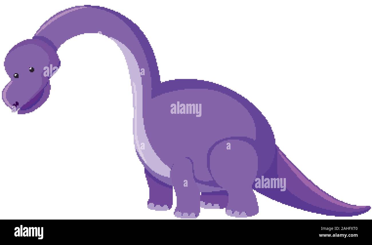 Single picture of purple brachiosaurus illustration Stock Vector Image ...