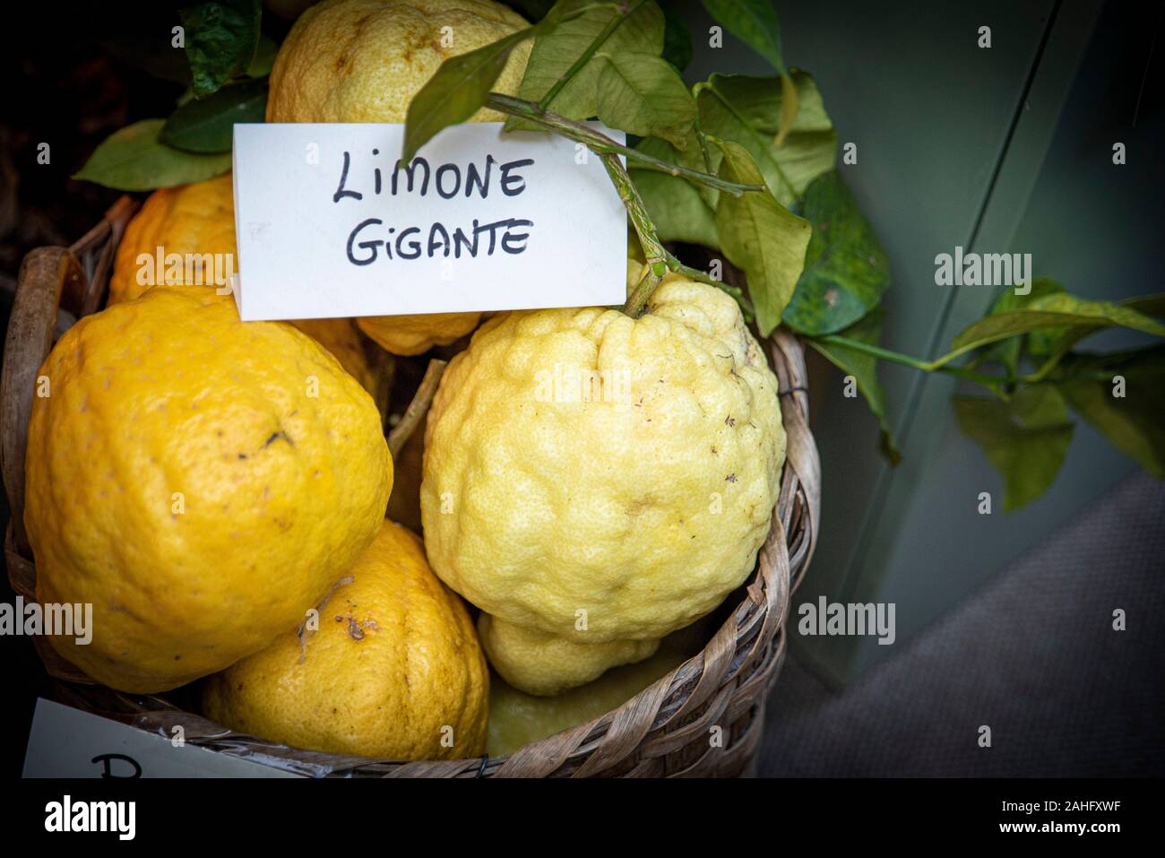 giant lemons in basket Stock Photo - Alamy