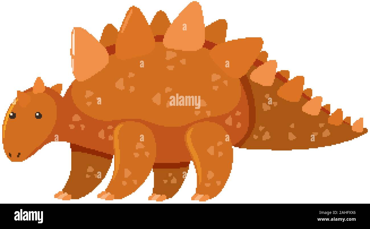 Single picture of stegosaurus in orange color illustration Stock Vector ...