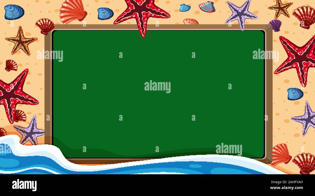 Border template with ocean theme in background illustration Stock ...