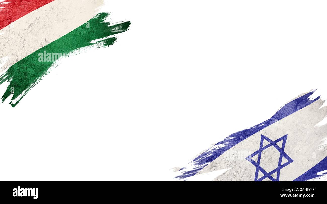 Flags of Hungary and Israel on White Background Stock Photo - Alamy