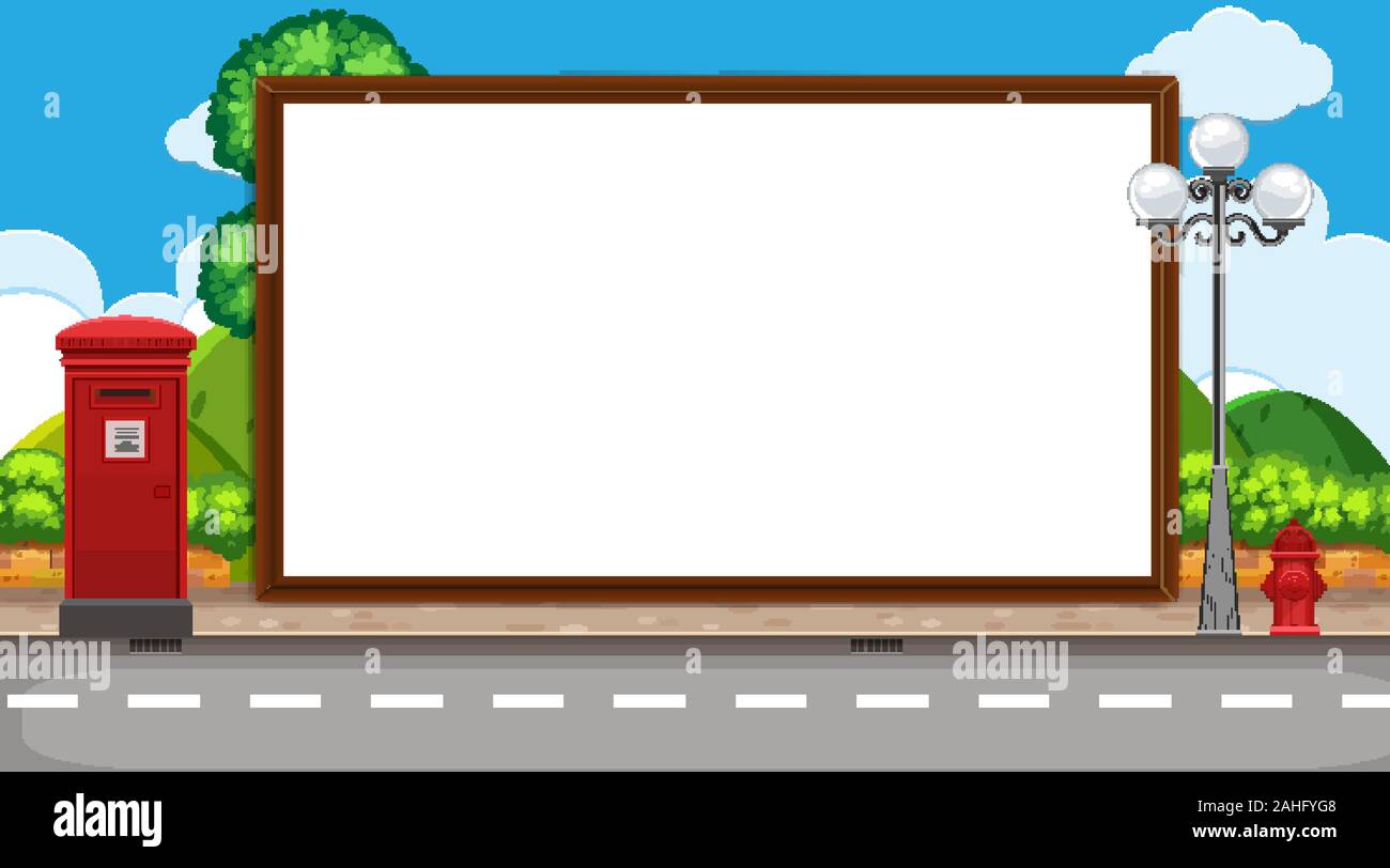 Border template with street background illustration Stock Vector Image ...