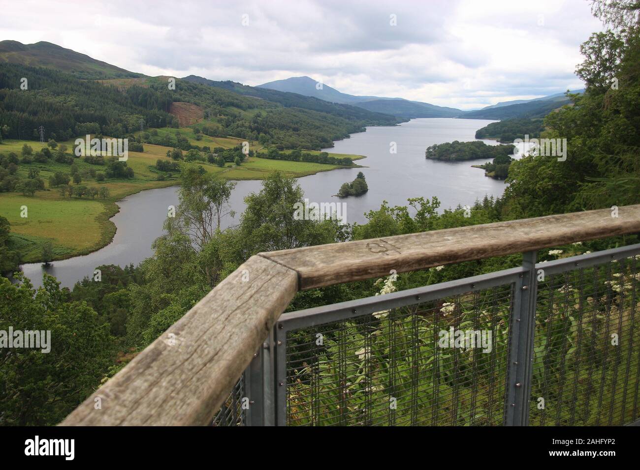 View from the famous Queen’s View viewpoint near Pitlochry. It ...