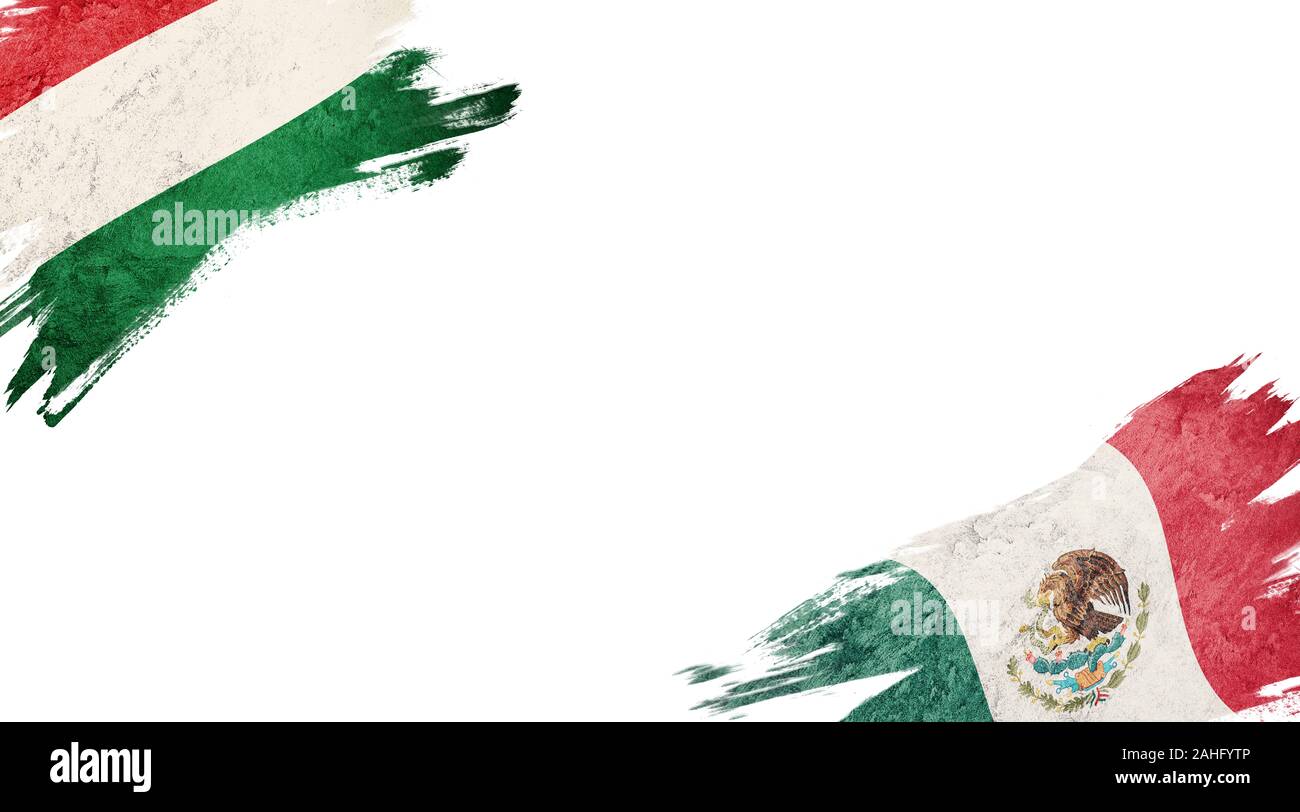 Flags of Hungary and Mexico on White Background Stock Photo - Alamy