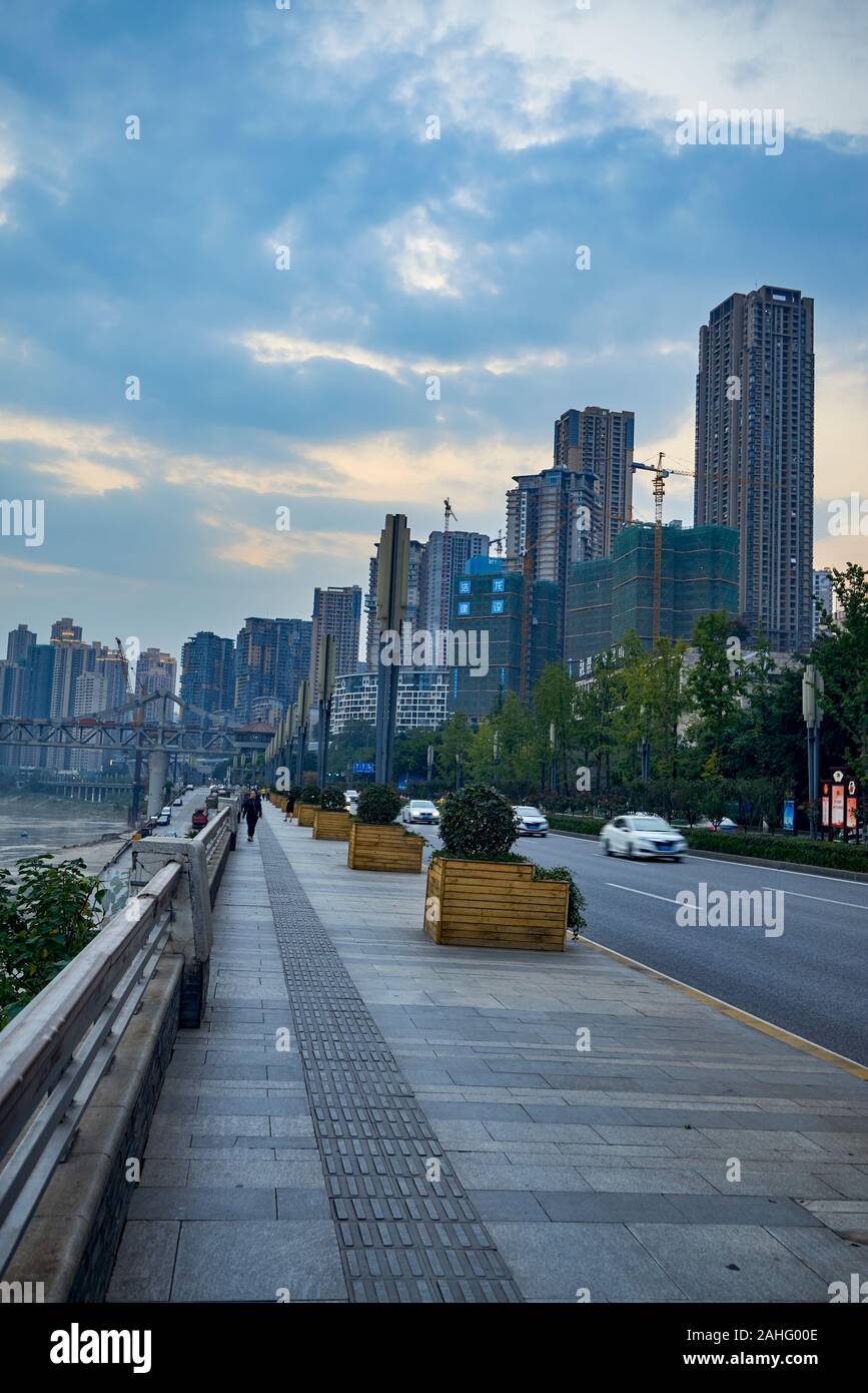 Riverside Highways and Pedestrians in Chongqing, Asia Stock Photo - Alamy