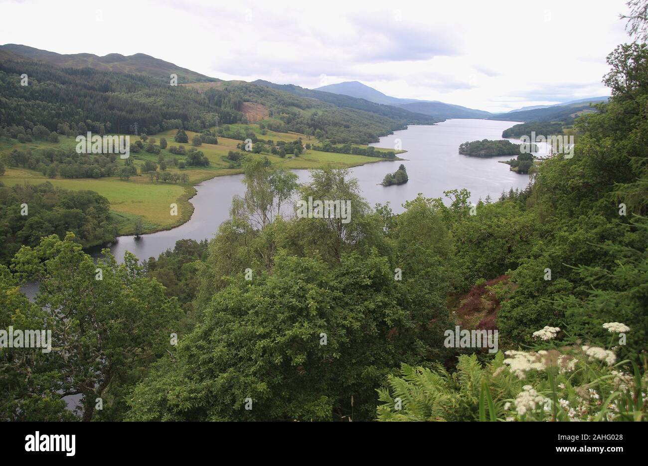 View from the famous Queen’s View viewpoint near Pitlochry. It ...