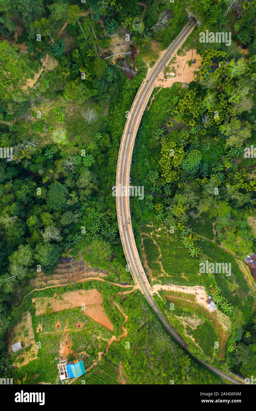 Aerial view of Nine Arch Bridge on Sri Lanka Stock Photo - Alamy