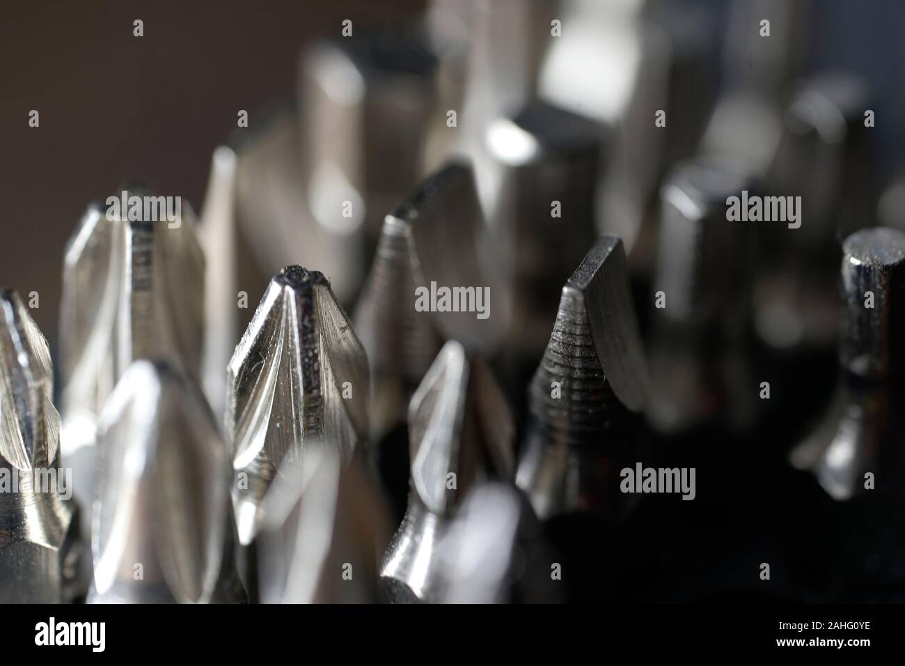 Stainless steel screwdriver set . Macro photography Stock Photo - Alamy