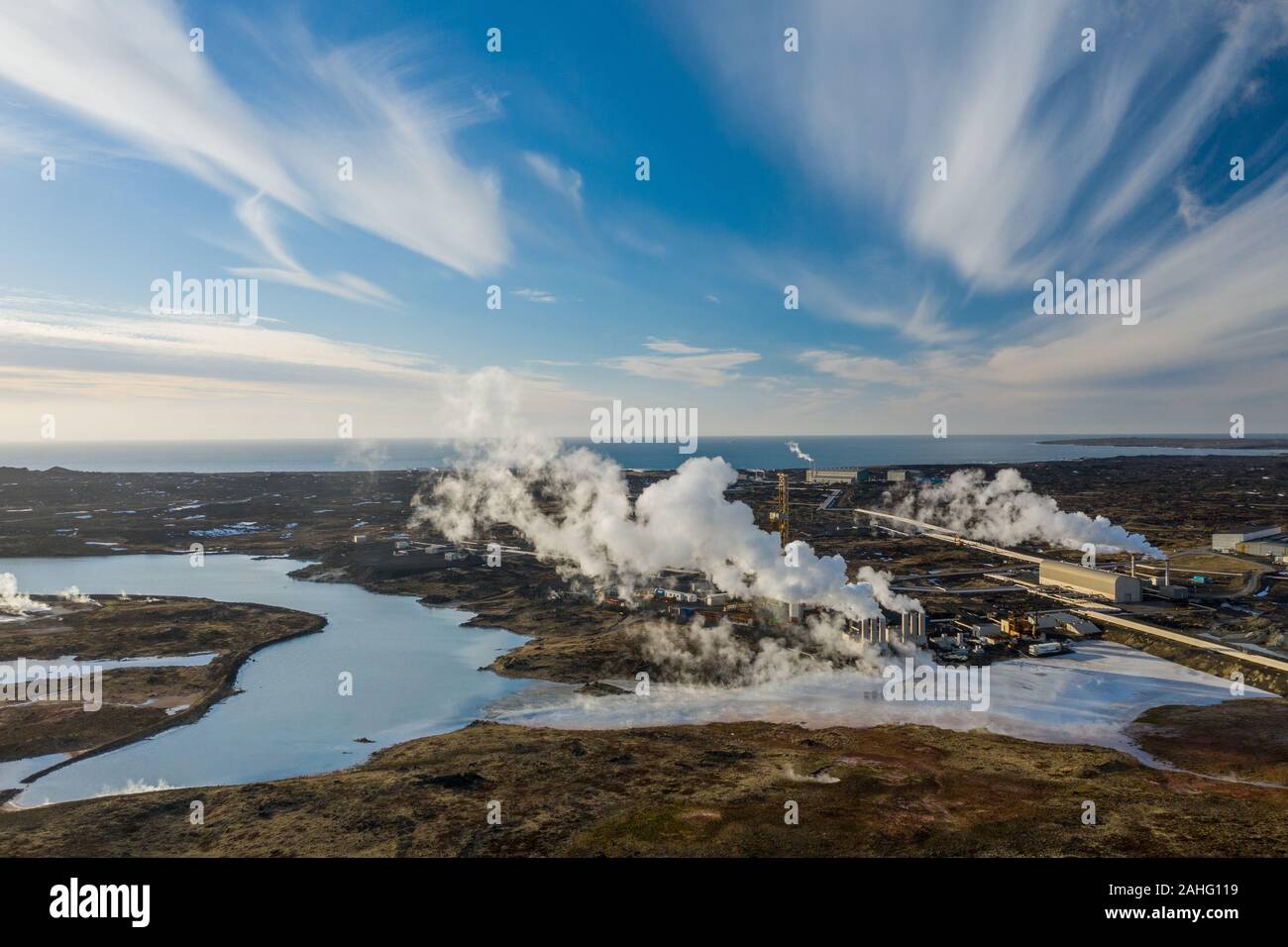 Aerial view of a geothermal station in Iceland Stock Photo - Alamy
