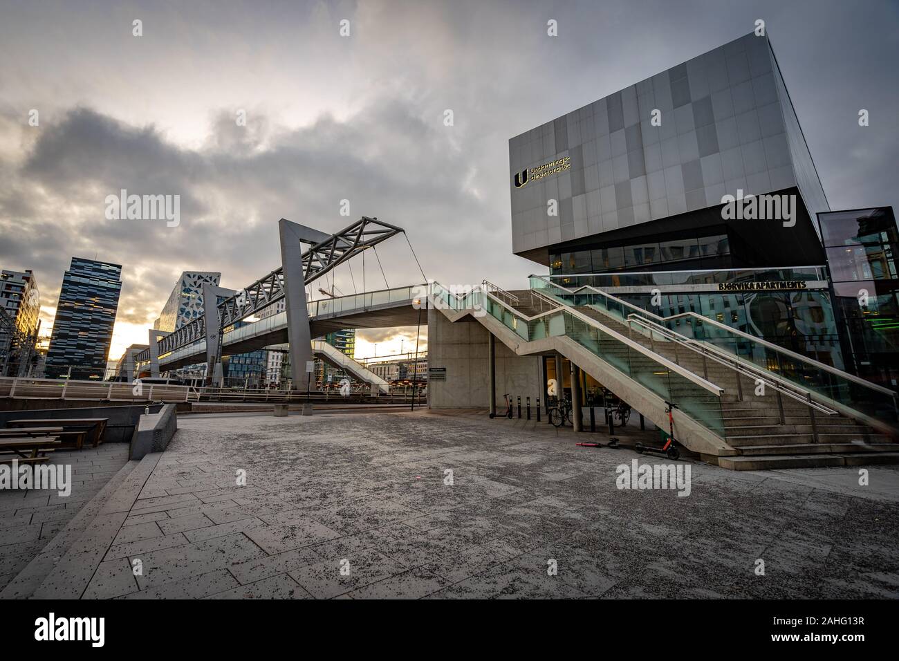 Oslo, Norway - Akrobaten pedestrian bridge Stock Photo - Alamy