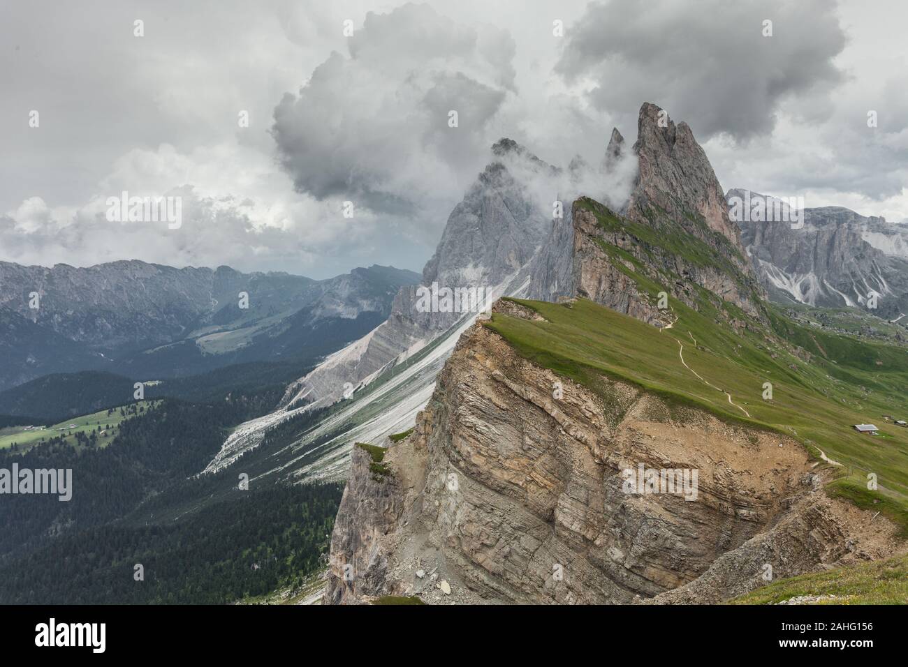 view of the Seceda area in the Italian Dolomites Stock Photo - Alamy