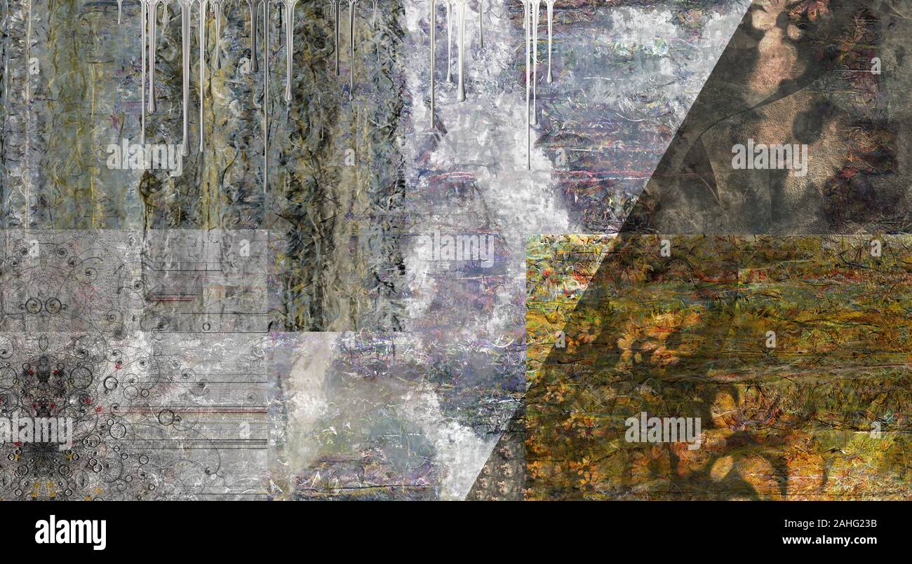Muted Abstract Painting. 3D rendering Stock Photo - Alamy