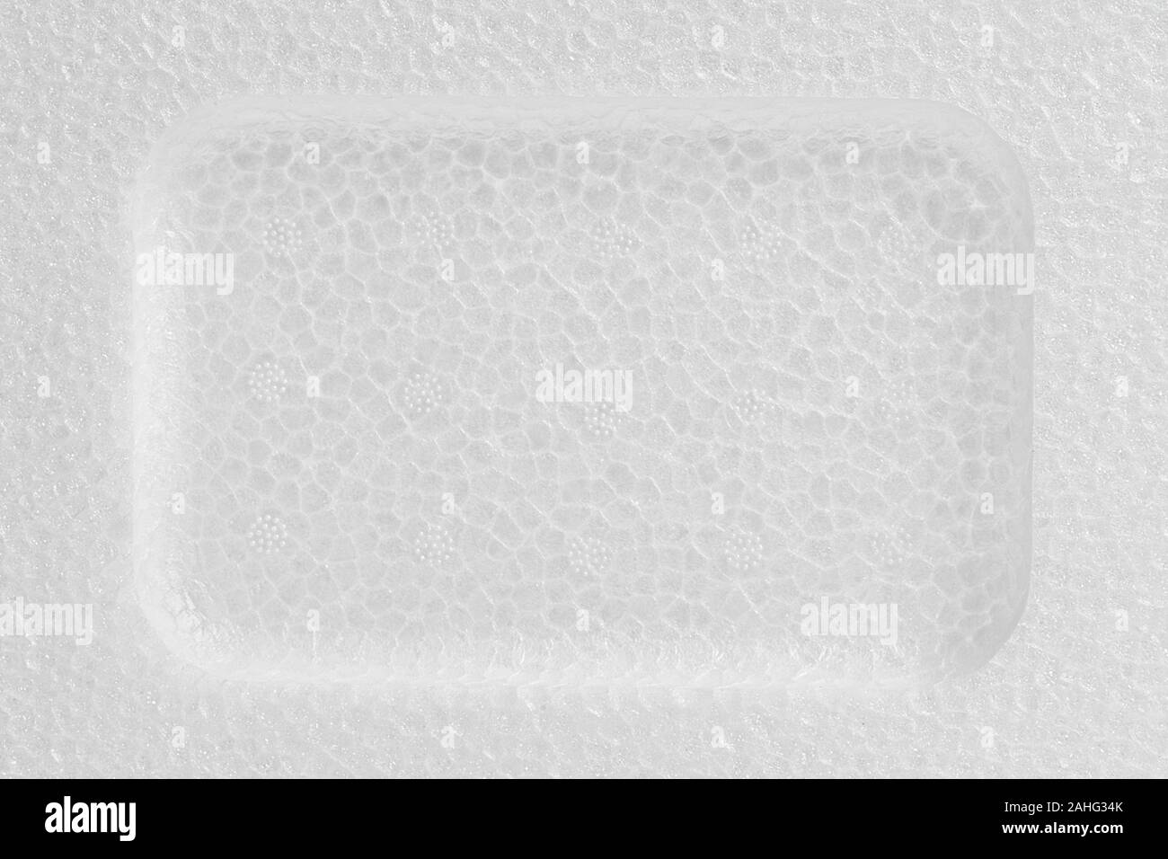 White Styrofoam with deepening within close up. Texture and background ...