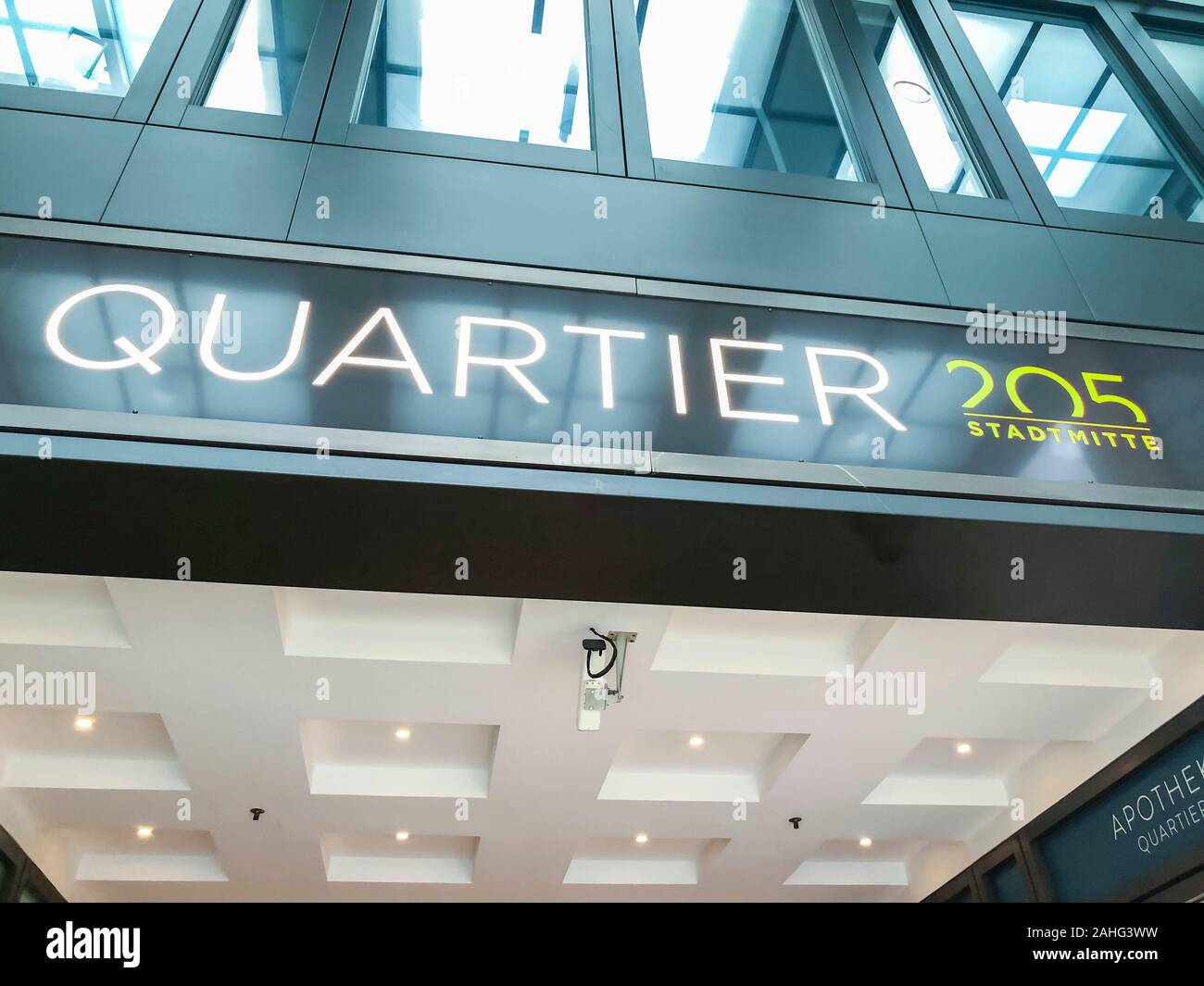 Berlin, Germany, Detail, Sign in Front, Modern Shopping Center ...