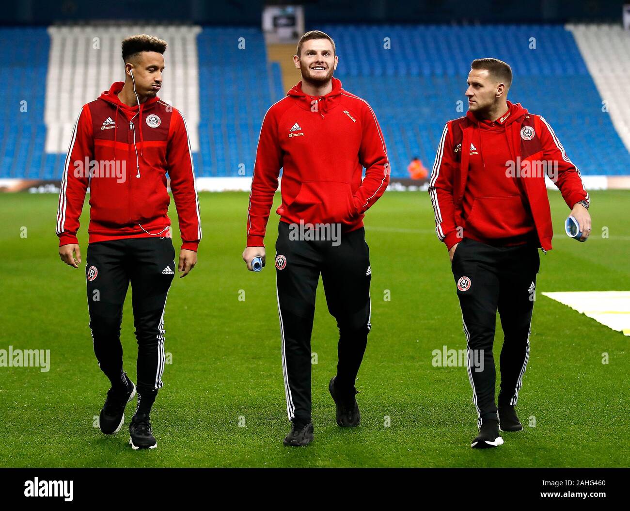 Sheffield United's Callum Robinson (left), Jack O'Connell and Billy ...