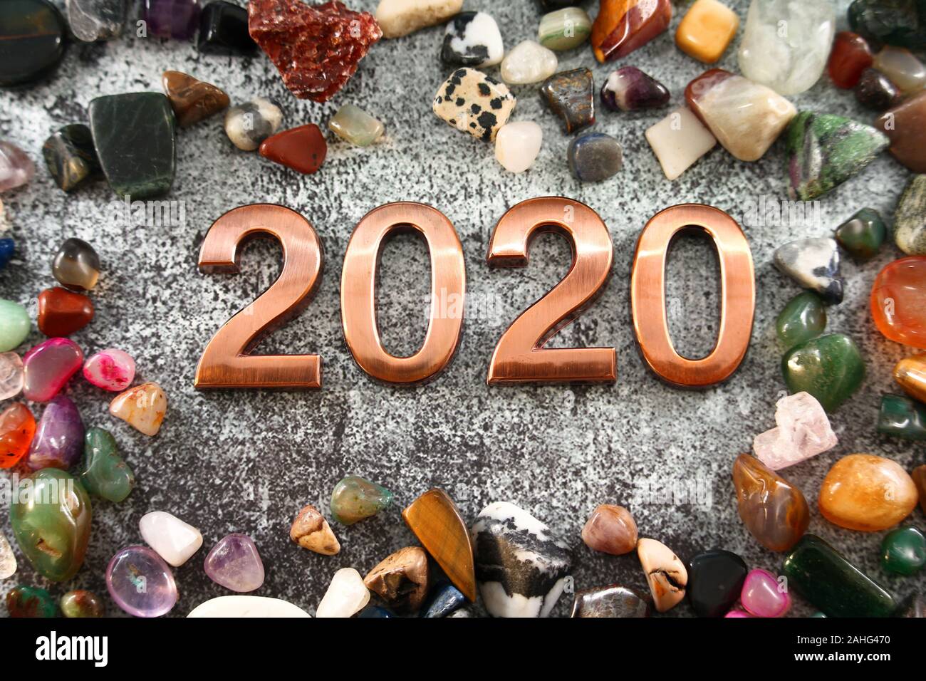 Happy New Year 2020. The number 2020 on black and white background ...