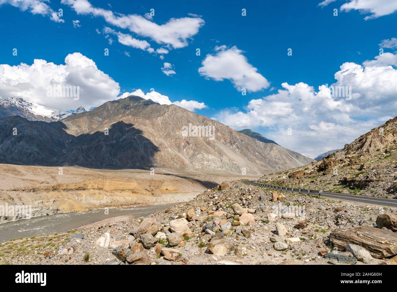 The karakoram highway china pakistan friendship road hi-res stock ...