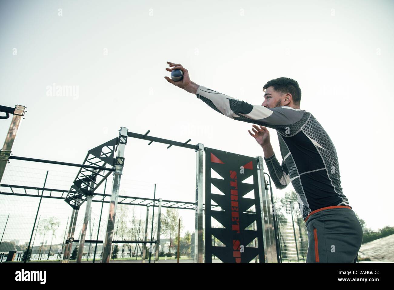 Professional boxer catching balls and training his reaction Stock Photo ...