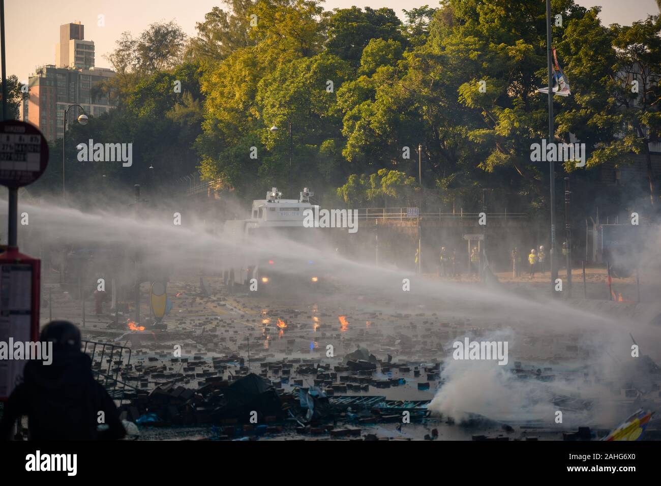 PolyU, Hong Kong - Nov 17, 2019: The first day of the Siege of PolyU ...
