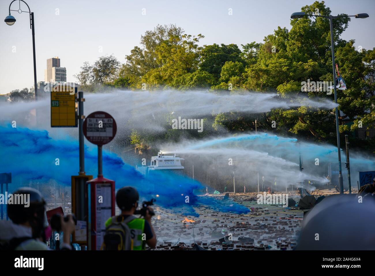 PolyU, Hong Kong - Nov 17, 2019: The first day of the Siege of PolyU ...