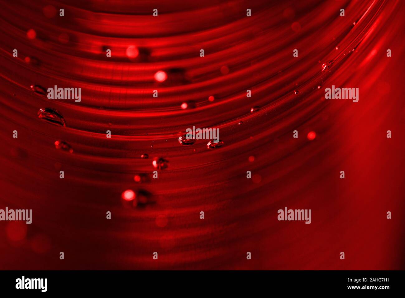 Gas bubbles attached to the surface. Background with an unusual ...