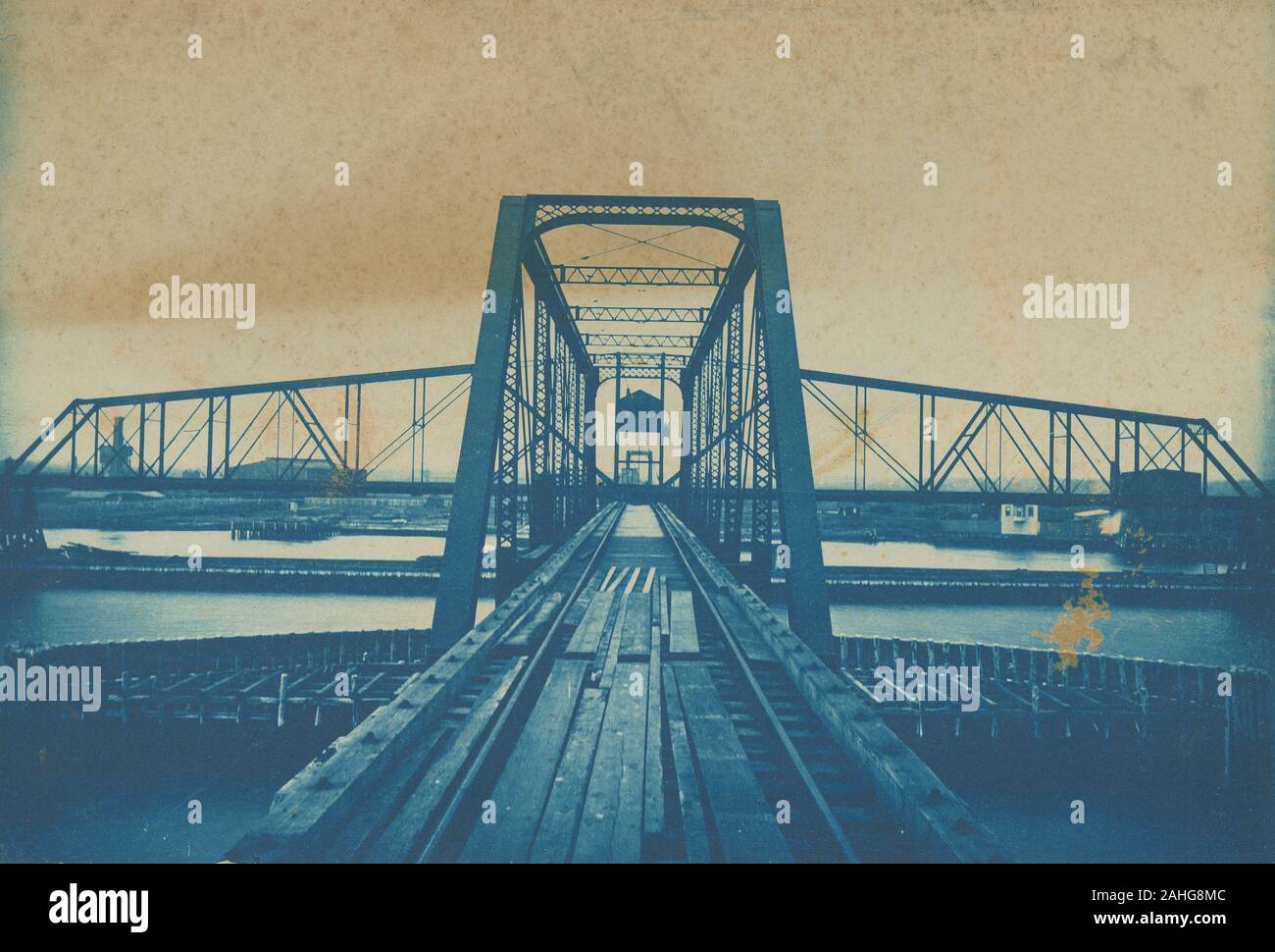 Antique c1890 photograph, “longest drawbridge in the world, B&O ...