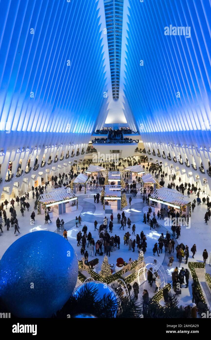 The Oculus at Westfield World Trade Center is lavishly decorated for ...