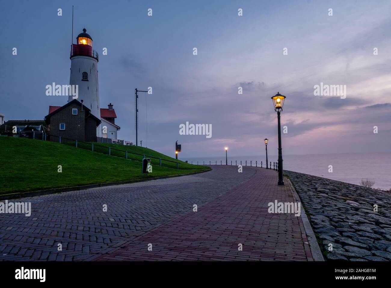 Urk netherlands Flevoland, Harbor and lighthouse at the small village ...