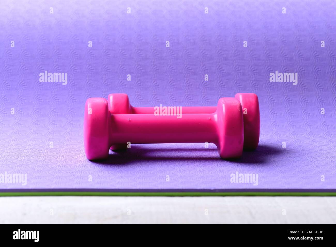 Barbells in small size, close up. Shaping and fitness equipment ...