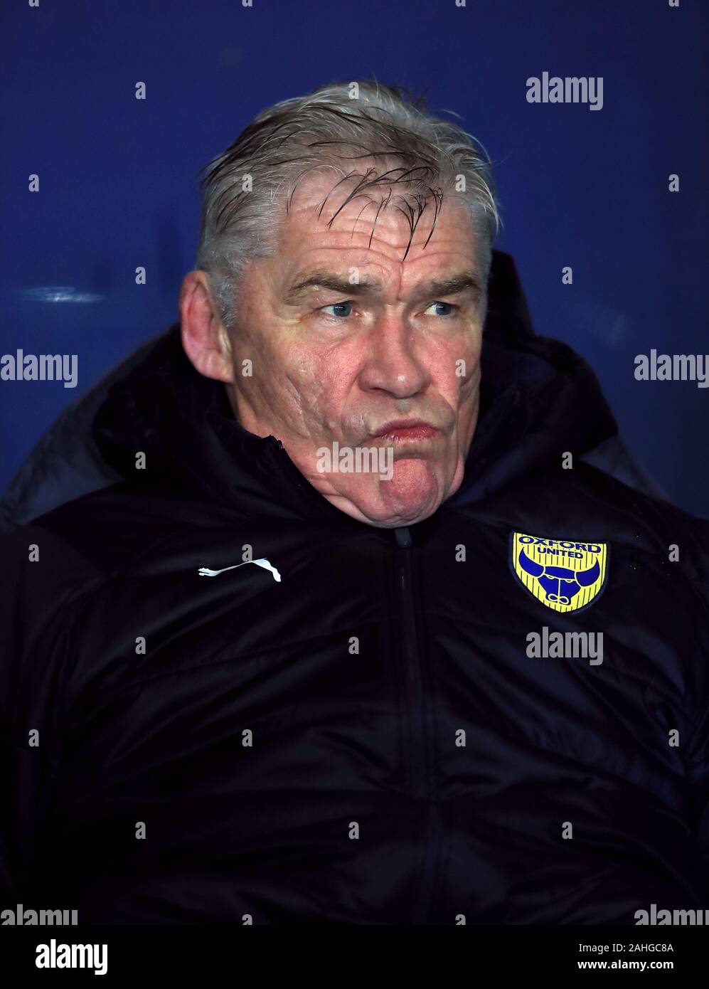 Oxford United's first team coach Derek Fazackerley before the Carabao ...