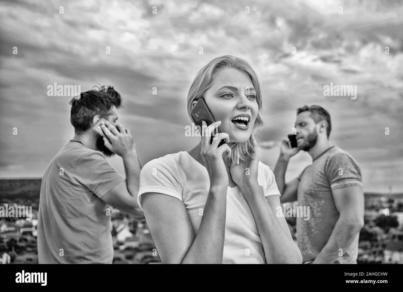 Mobile users Black and White Stock Photos & Images - Alamy