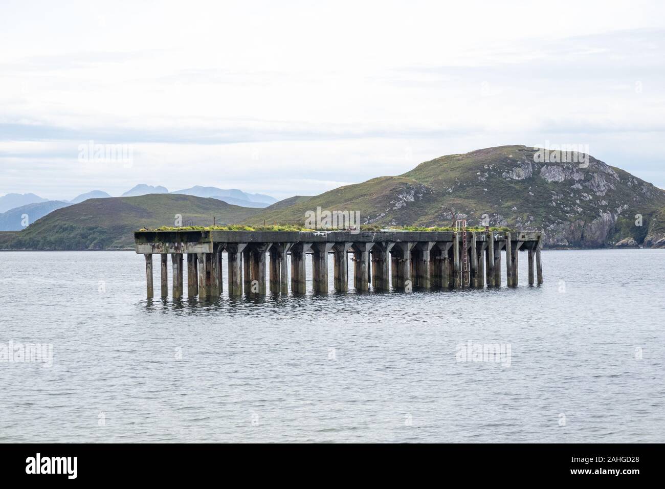 Remains of WW2 pier for boom defence depot at Mellon Charles, Eastern ...