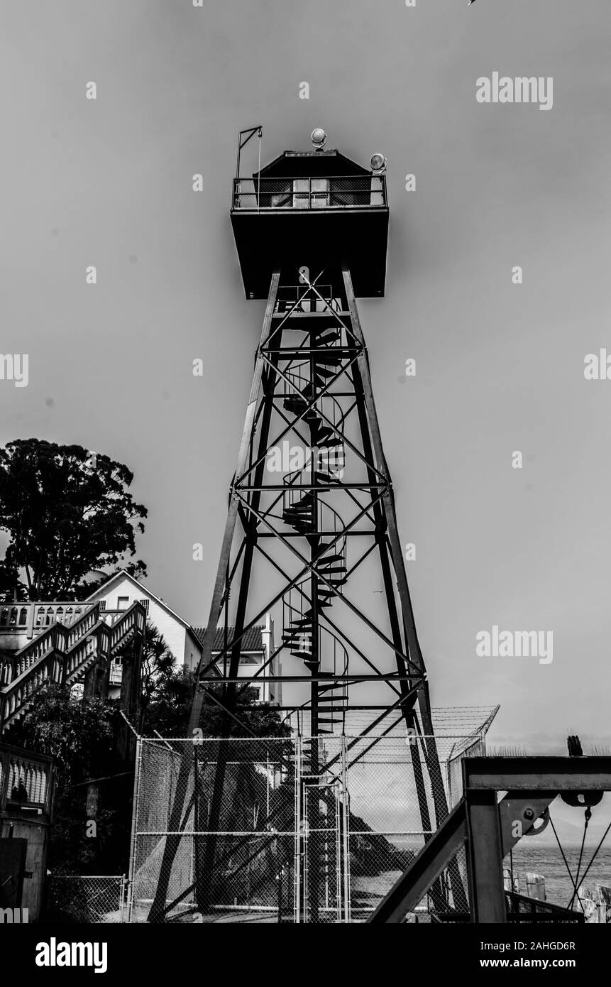 Alcatraz island and prison in san francisco Black and White Stock ...