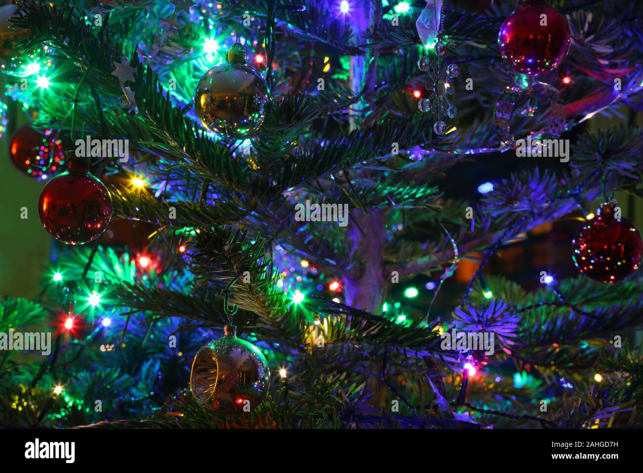 Christmas tree ornaments lights hi-res stock photography and images - Alamy