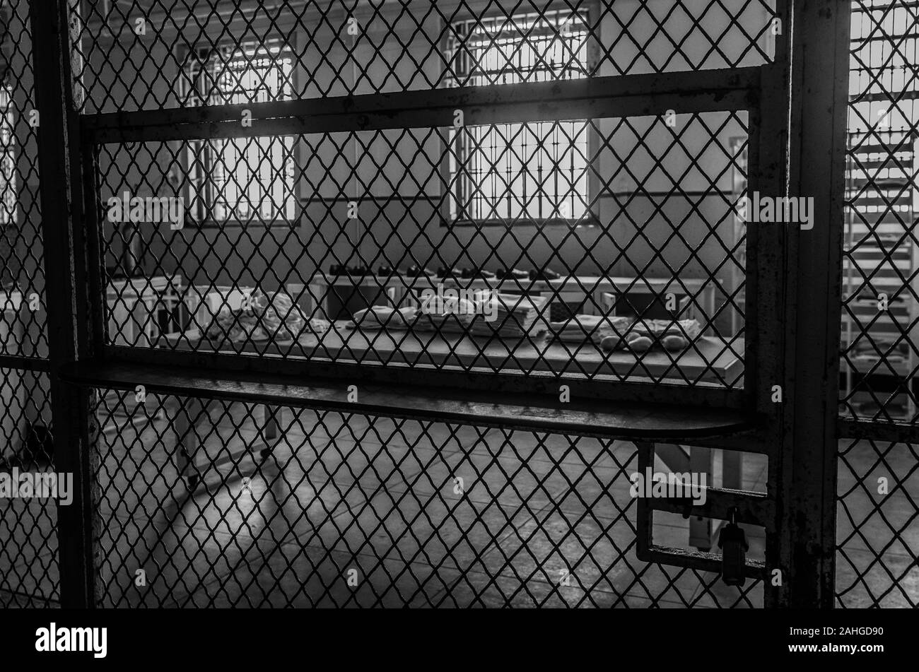 Supply cage in Alcatraz Penitentiary Stock Photo - Alamy