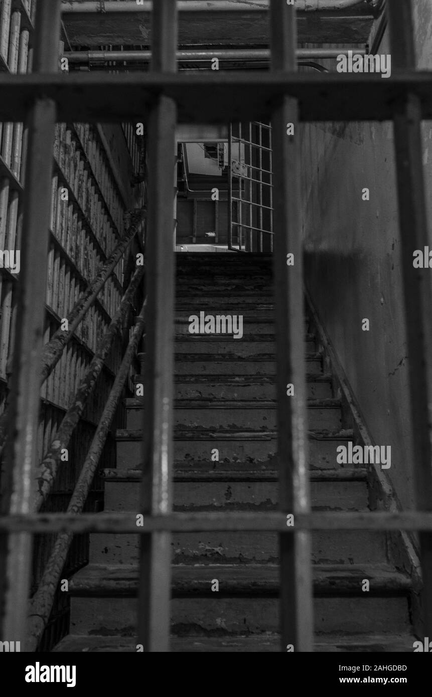 Alcatraz island and prison in san francisco Black and White Stock ...