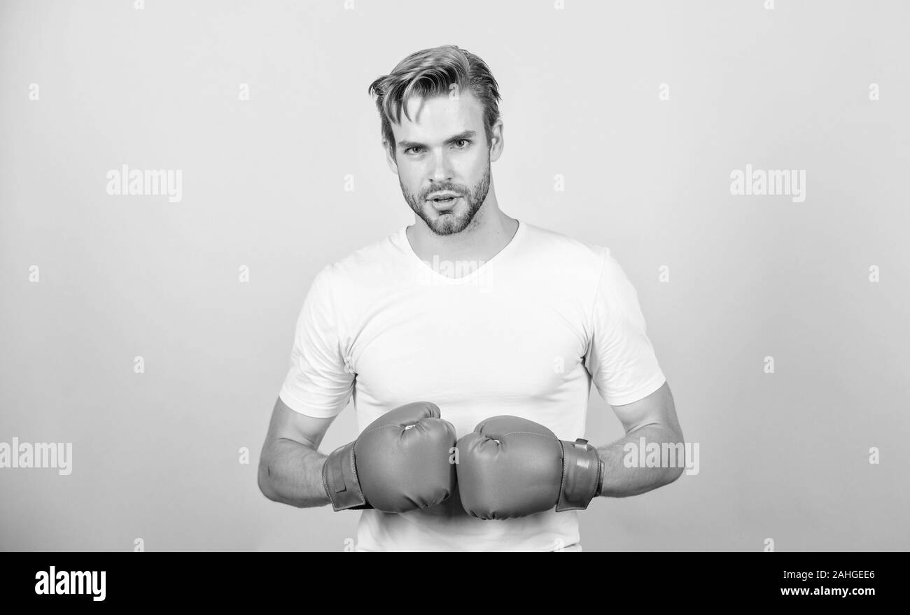 full of energy. Boxer man workout, healthy fitness. muscular sportsman ...