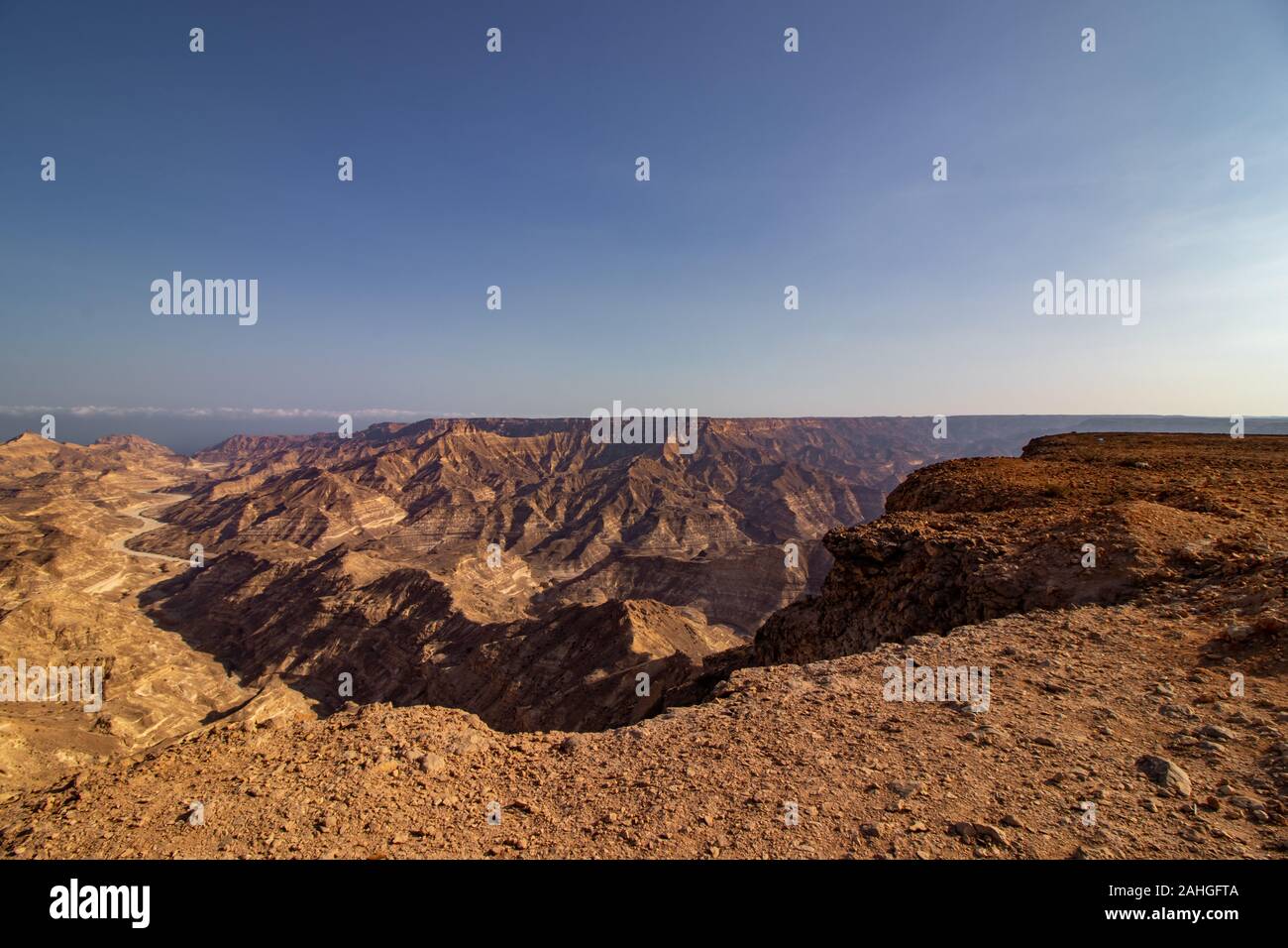 view through Canyon to the ocean Stock Photo - Alamy